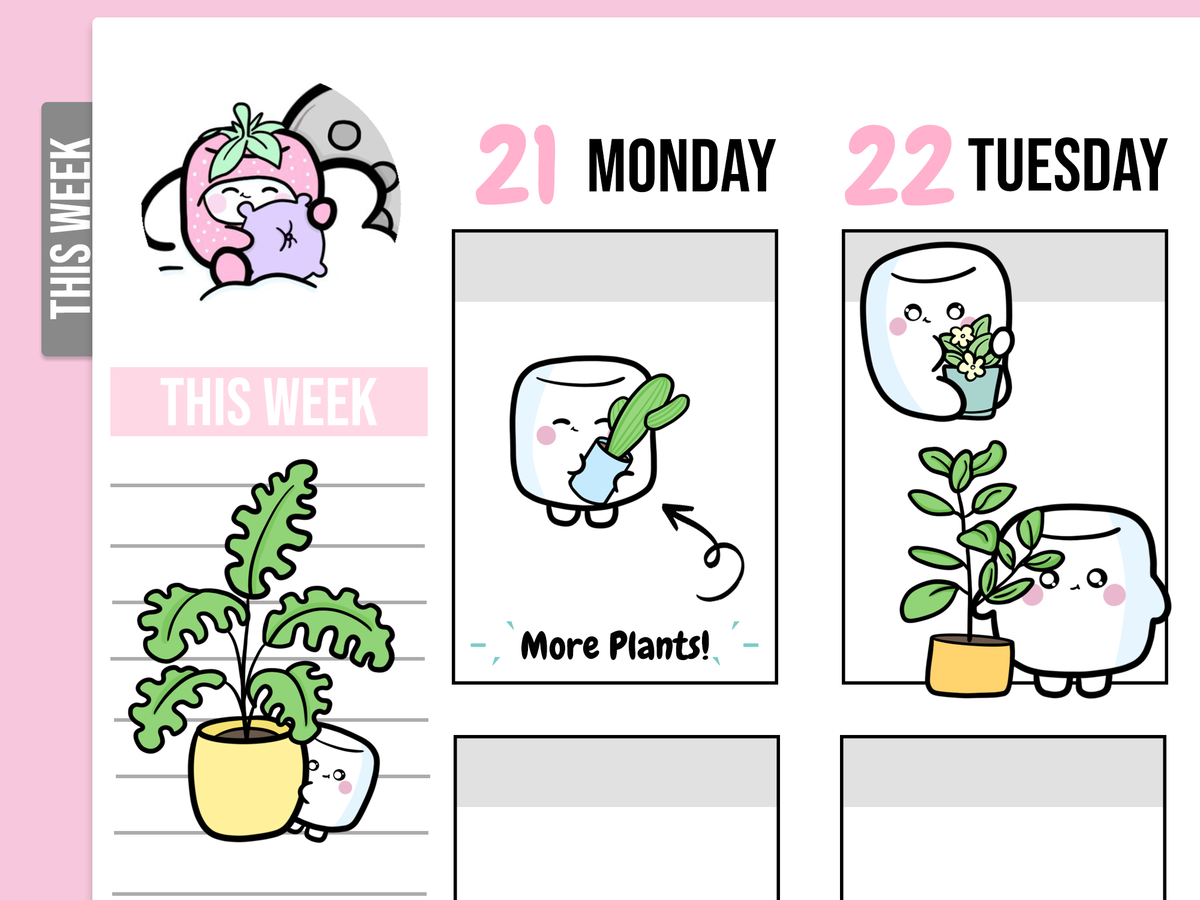 Tripp More Plants! Stickers – Lahlaland - Printable Planner Stickers