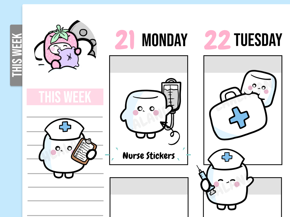 Tripp Nurse Stickers – Lahlaland - Printable Planner Stickers