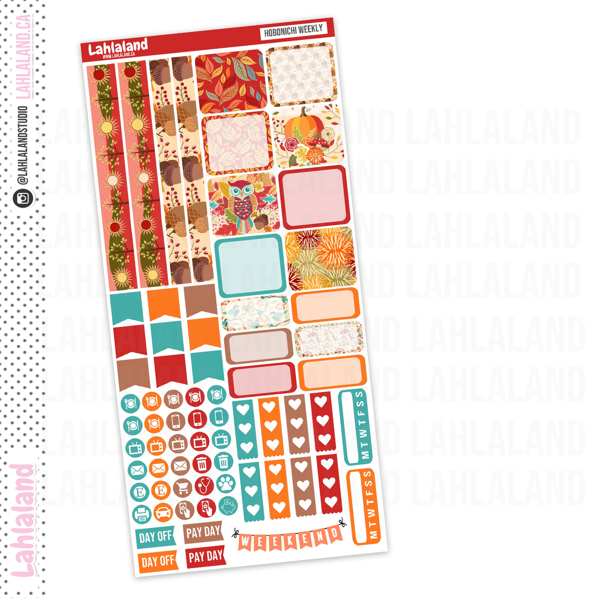 Hobonichi Weeks - Fall Harvest Weekly Kit – Lahlaland - Printable ...