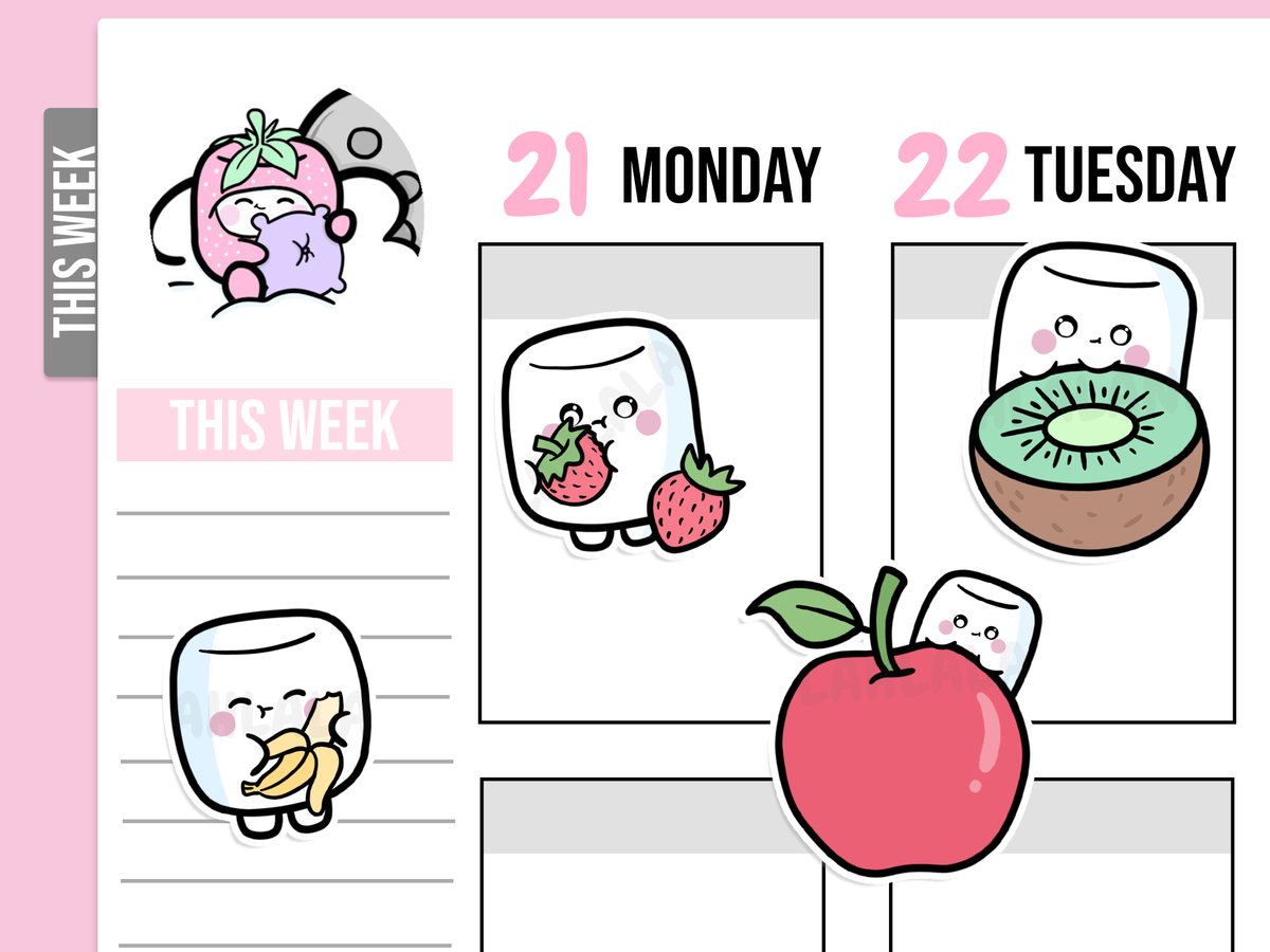 Tripp Fruit Stickers – Lahlaland - Printable Planner Stickers