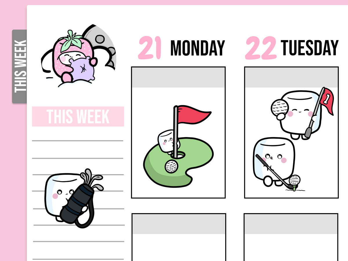 Tripp Golf Stickers – Lahlaland - Printable Planner Stickers