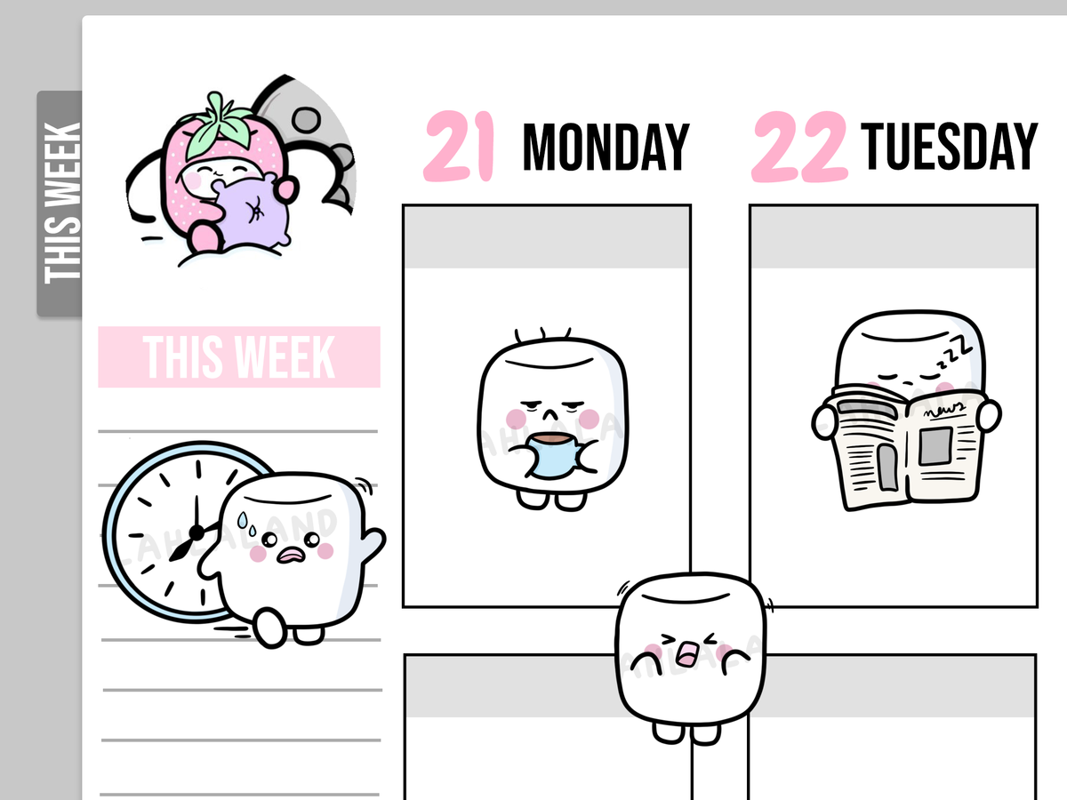 Monday Stickers - Tripp – Lahlaland - Printable Planner Stickers