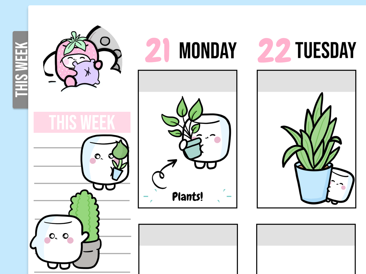 Tripp Plant Stickers – Lahlaland - Printable Planner Stickers