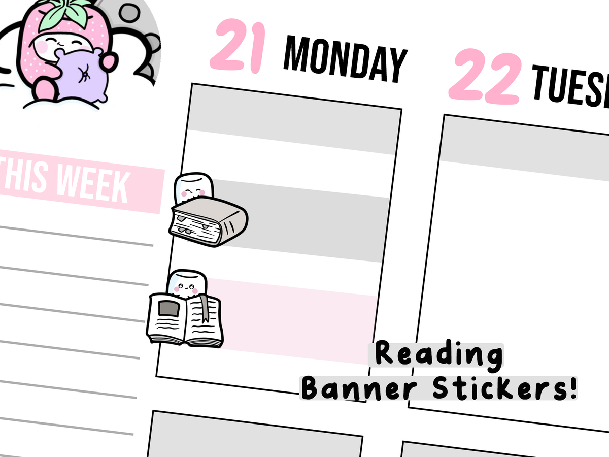 Tripp Reading Banners – Lahlaland - Printable Planner Stickers