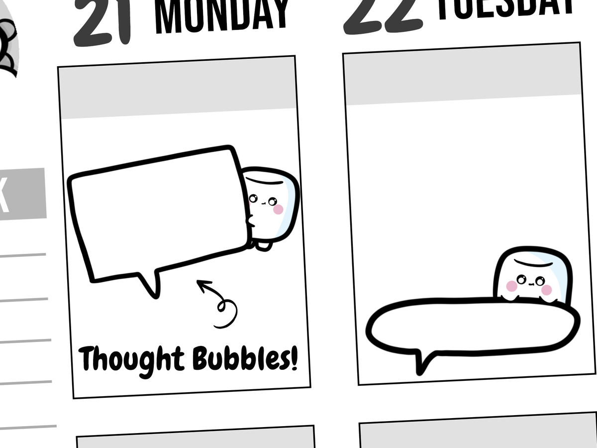 Tripp Thought Bubble Banners – Lahlaland - Printable Planner Stickers