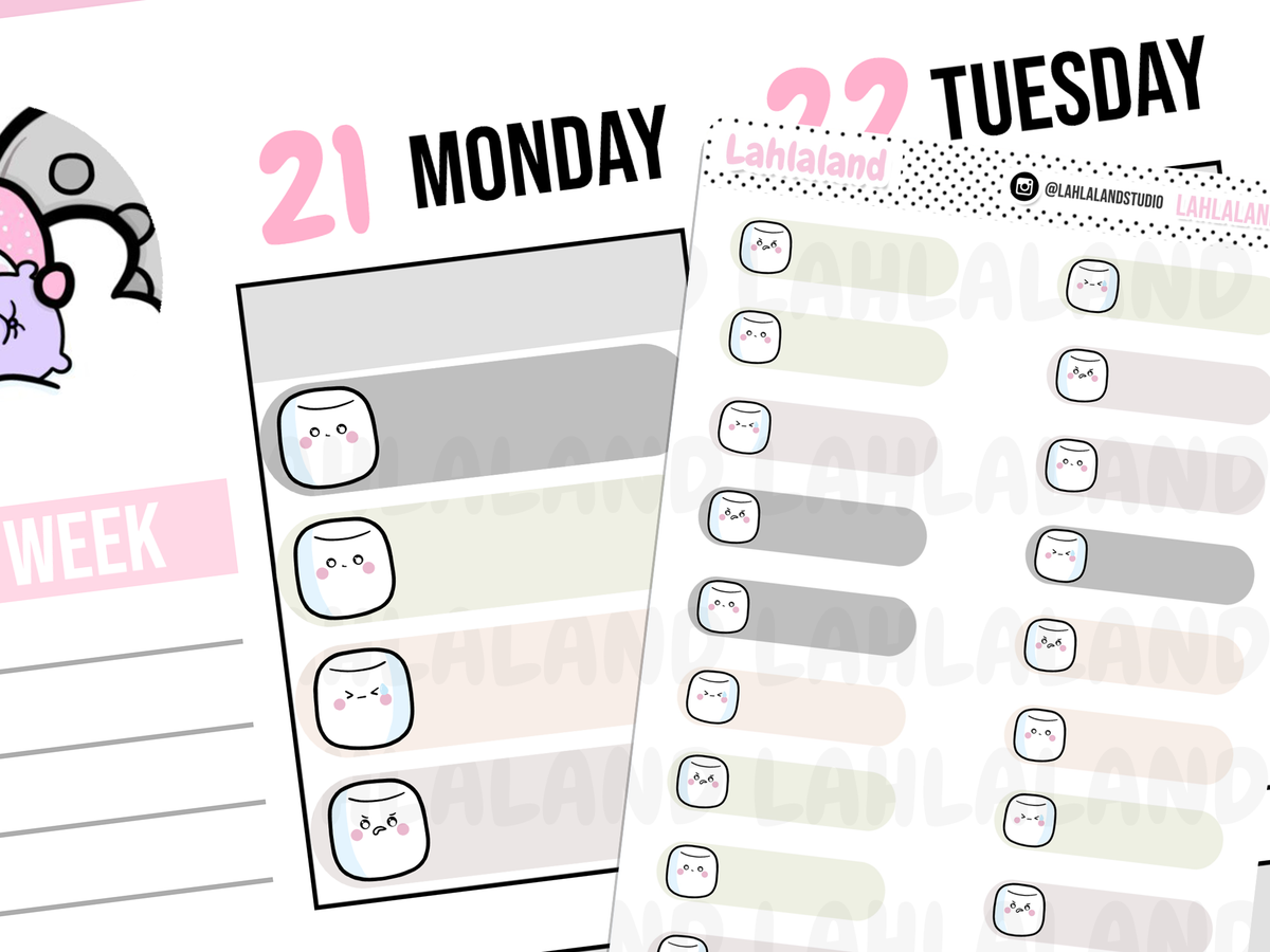 Tripp Neutral Banner Stickers – Lahlaland - Printable Planner Stickers