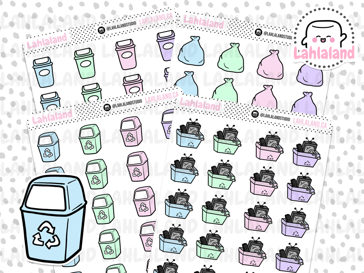 Garbage And Recycling - Doodle Icons – Lahlaland - Printable Planner ...