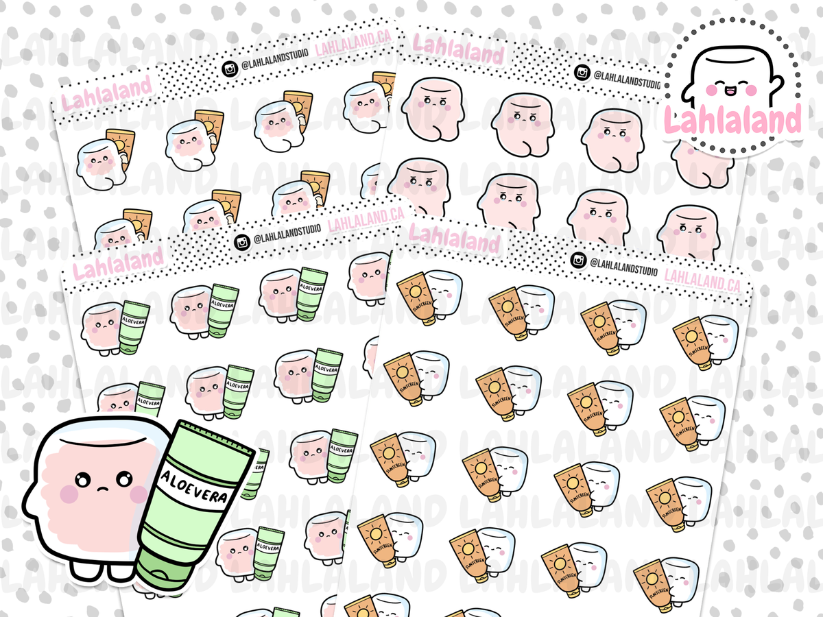 Sunburn Stickers - Tripp – Lahlaland - Printable Planner Stickers