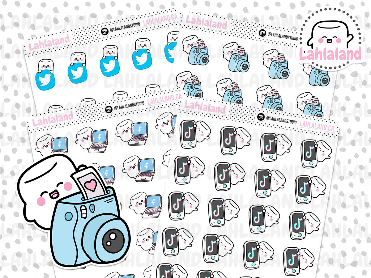Social Media Stickers - Tripp – Lahlaland - Printable Planner Stickers