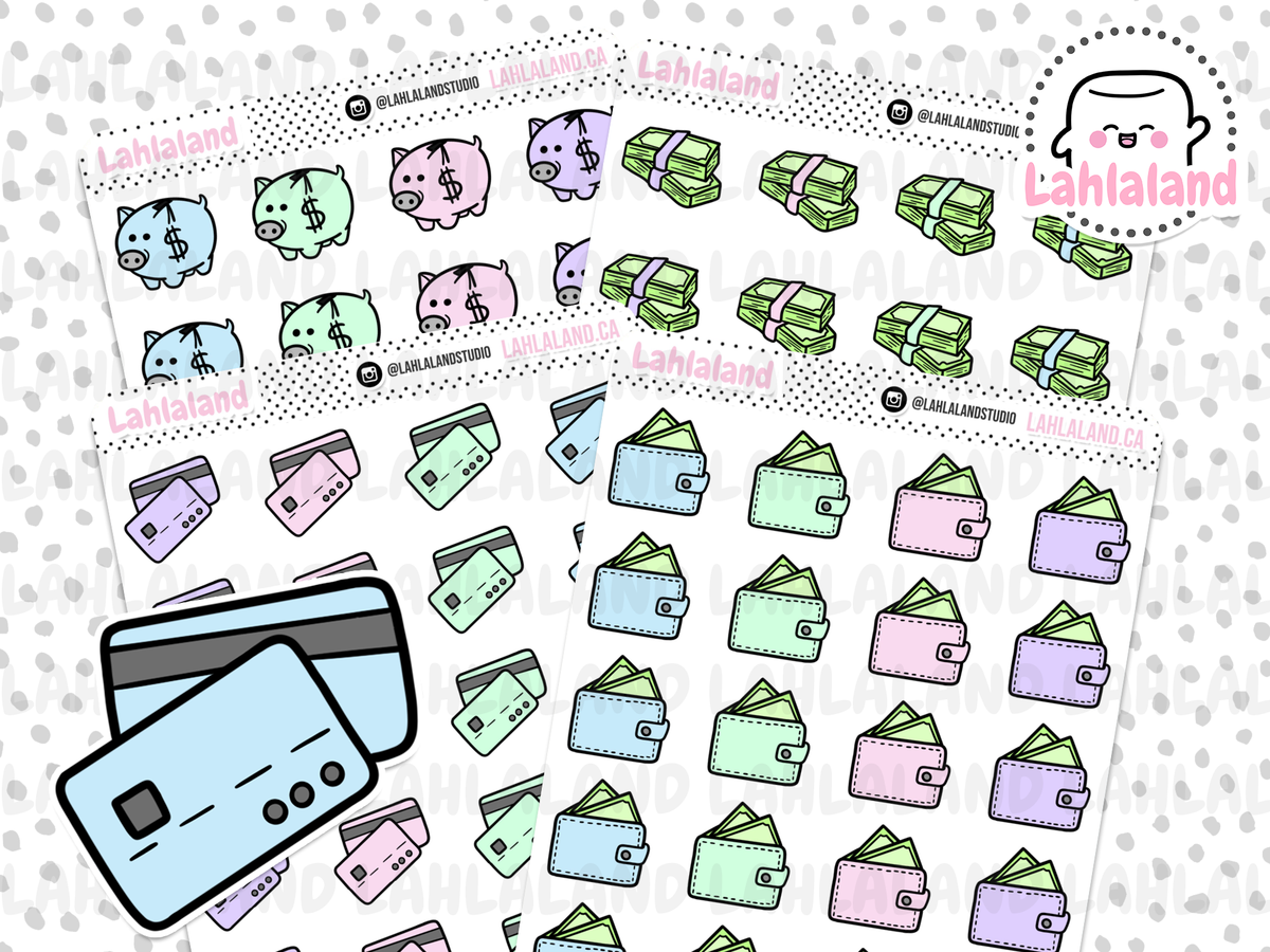Money And Budgeting - Doodle Icons – Lahlaland - Printable Planner Stickers