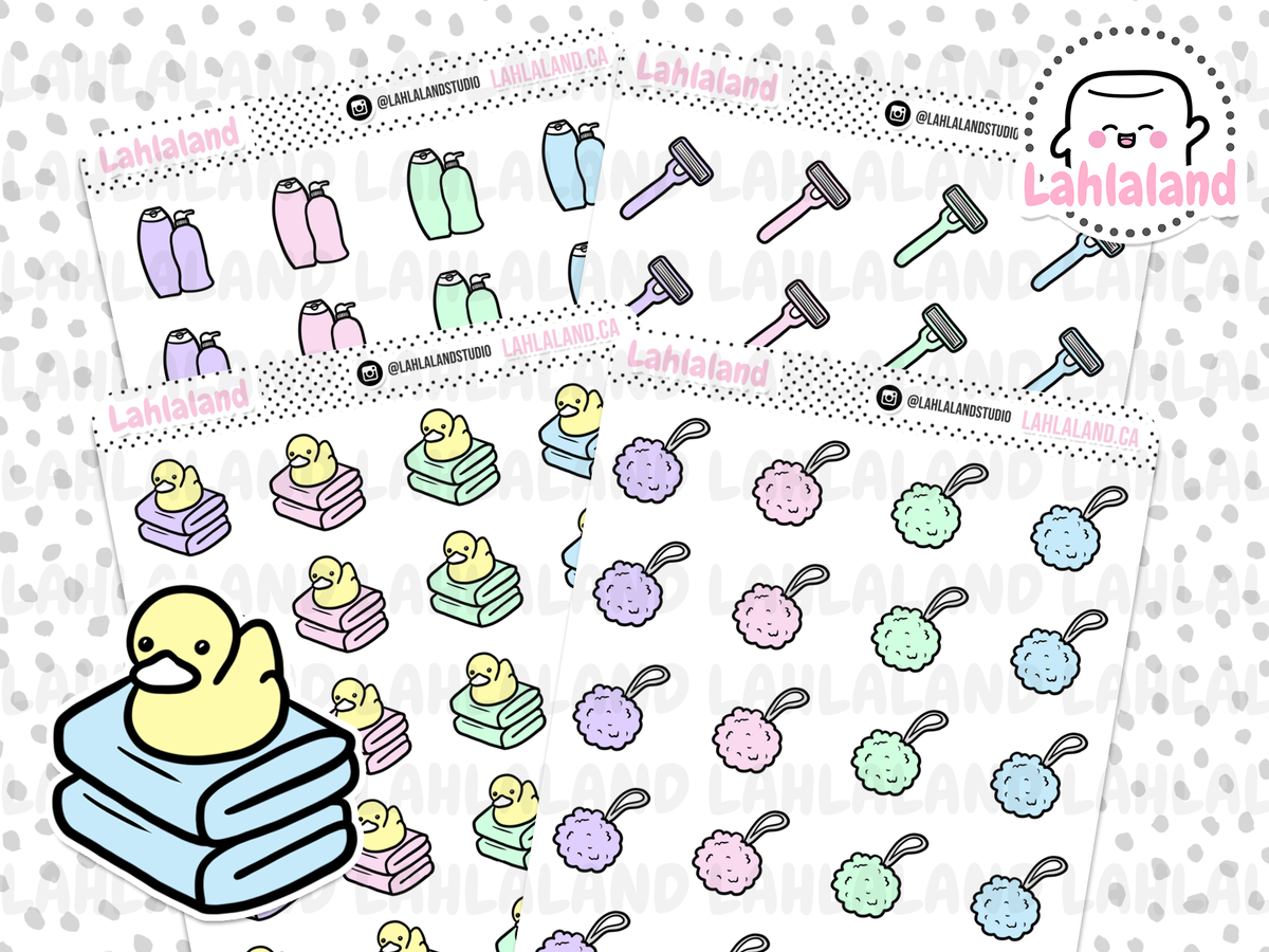Showering - Doodle Icons – Lahlaland - Printable Planner Stickers