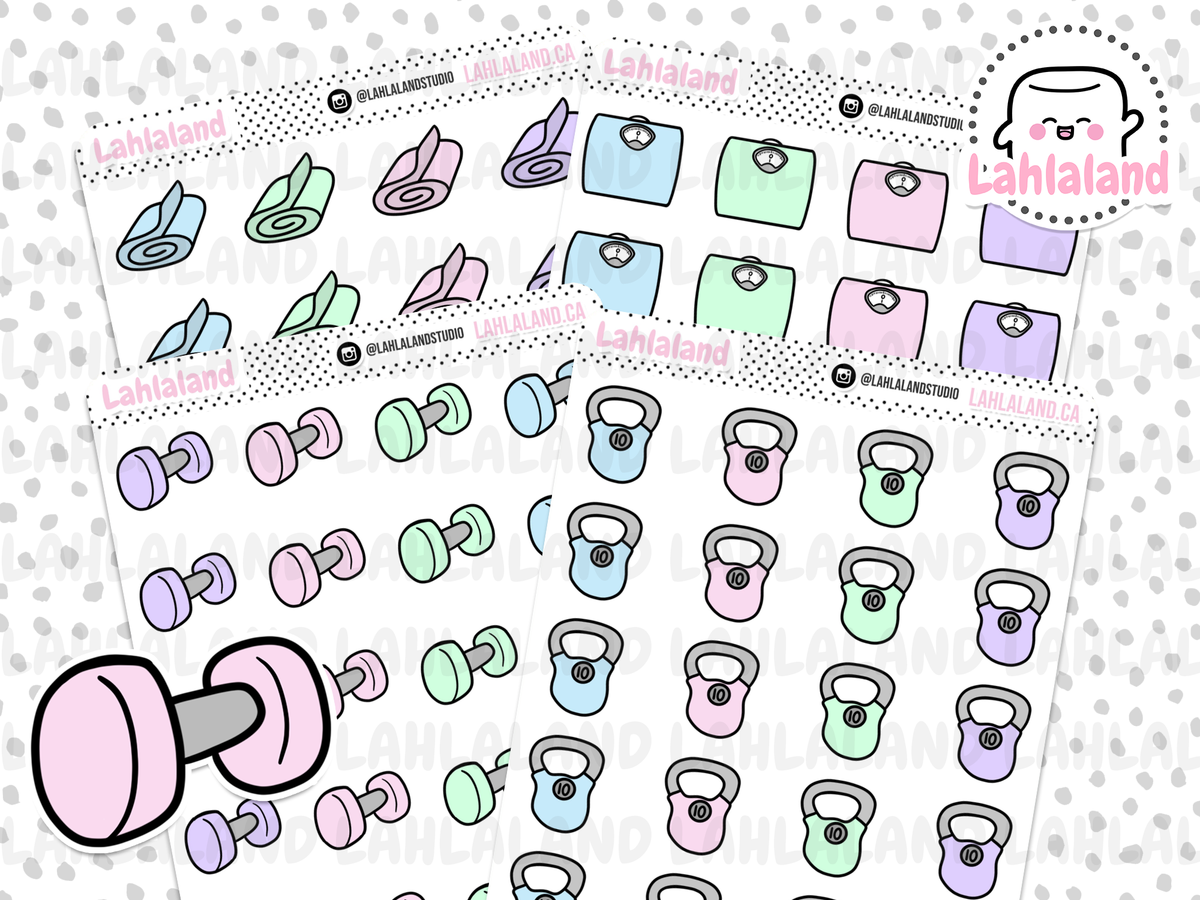 Workout - Doodle Icons – Lahlaland - Printable Planner Stickers